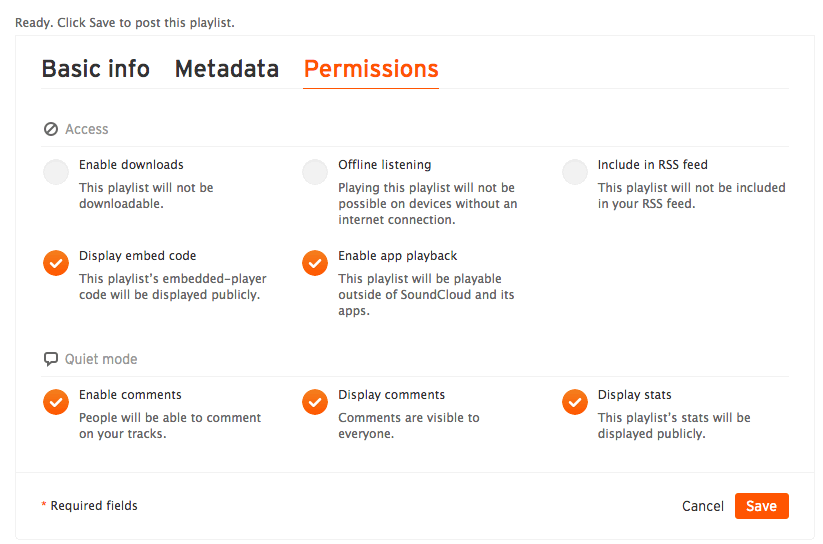 Enabling downloads when uploading a playlist – SoundCloud Help Center